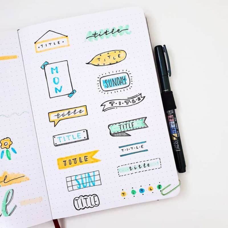 Cute Title Ideas For Your Bullet Journal | Masha Plans