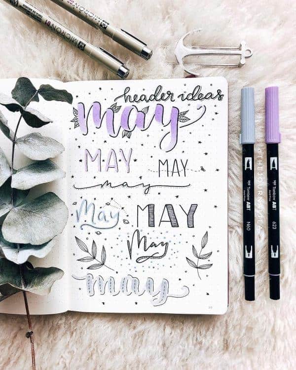 90+ Simple And Creative Bullet Journal Header And Title Ideas | Masha Plans