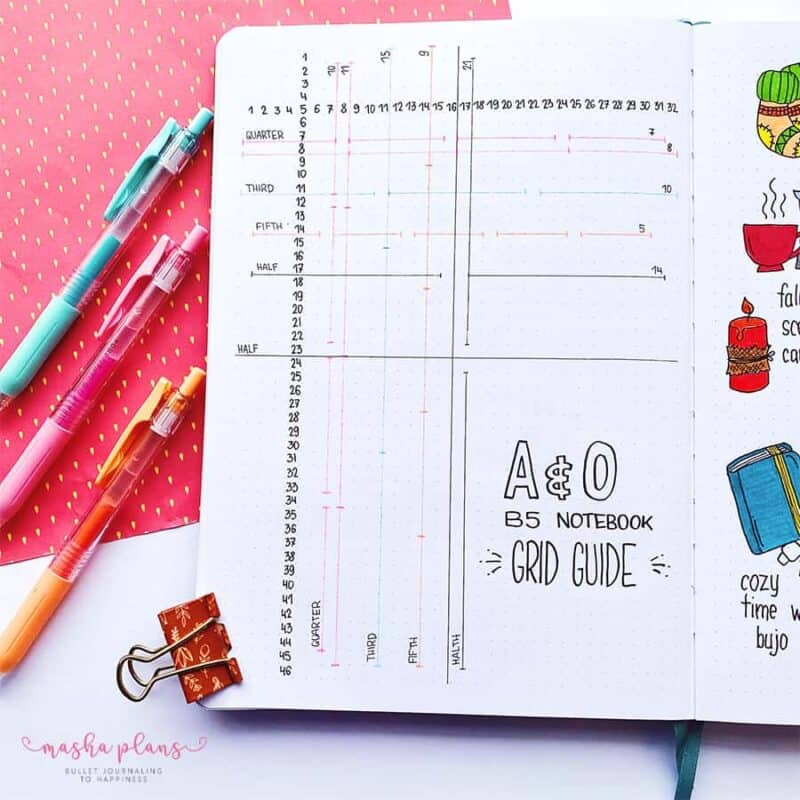 Bullet Journal Grid Spacing Guide: All You Need To Know | Masha Plans