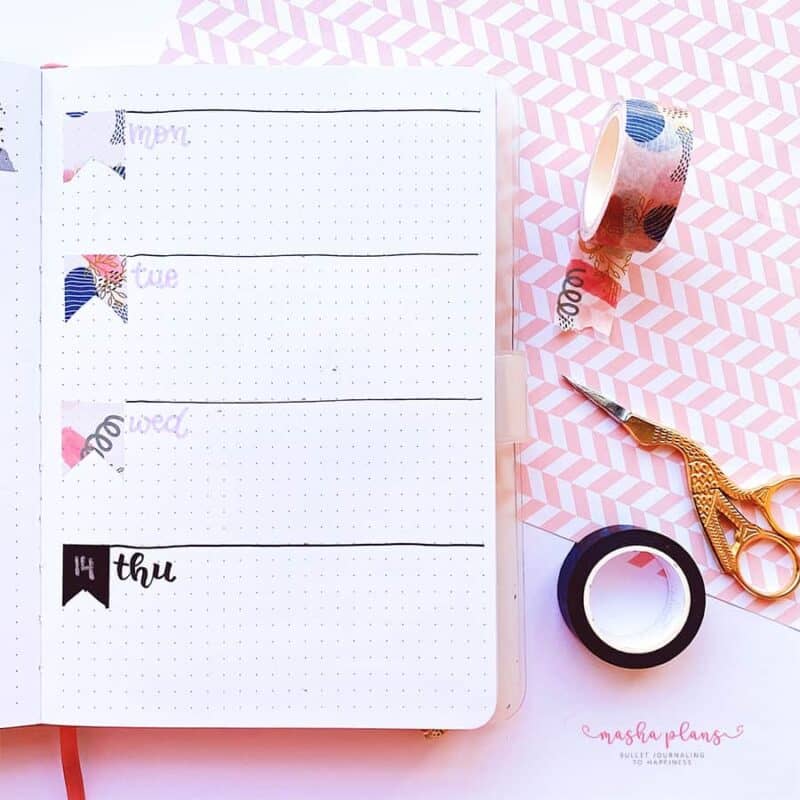 25 Genius Bullet Journal Washi Tape Ideas | Masha Plans