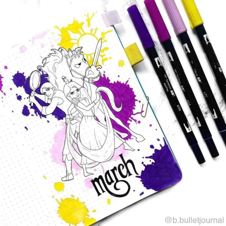 13 Bullet Journal Disney Cover Page Ideas