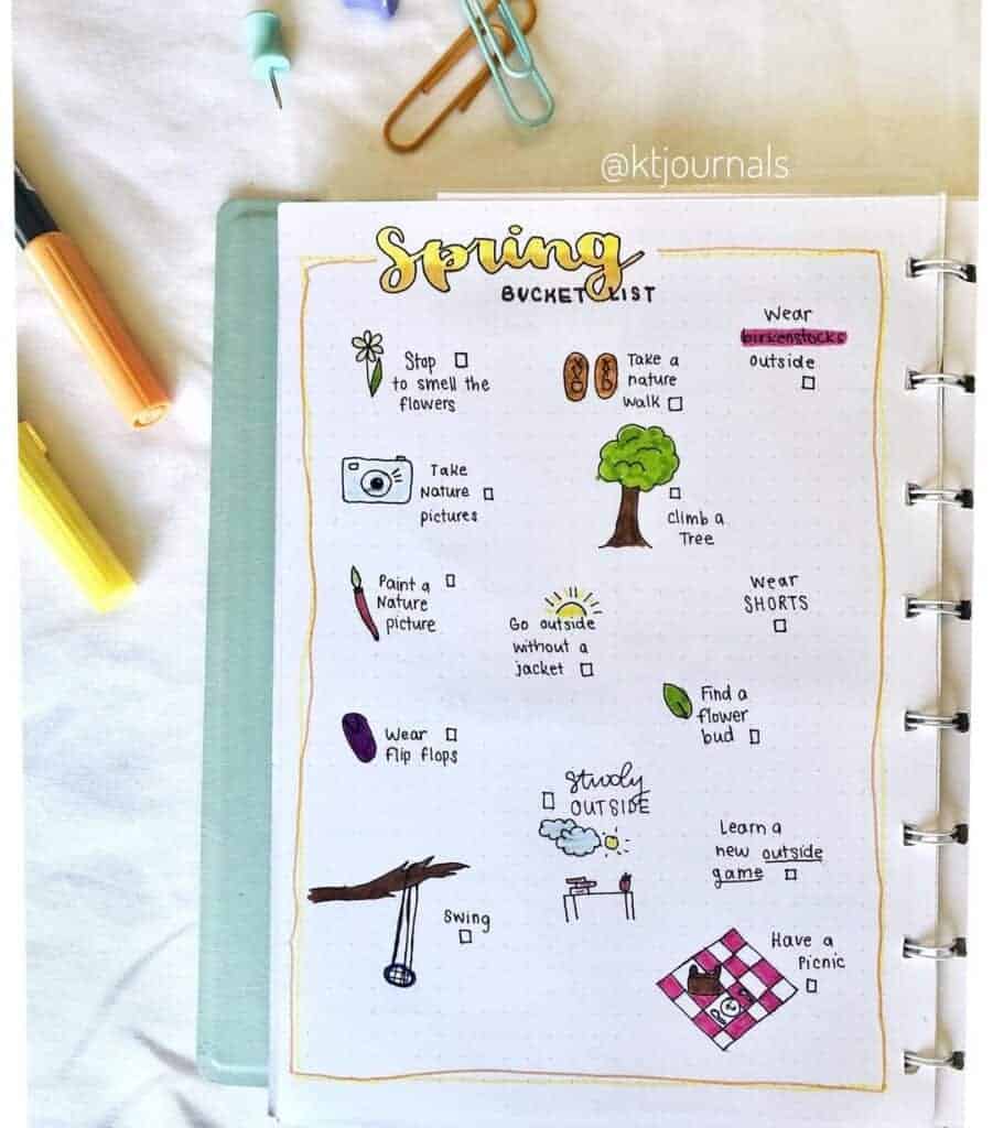 25 Inspiring Spring Bucket List Ideas And Bullet Journal Pages | Masha ...