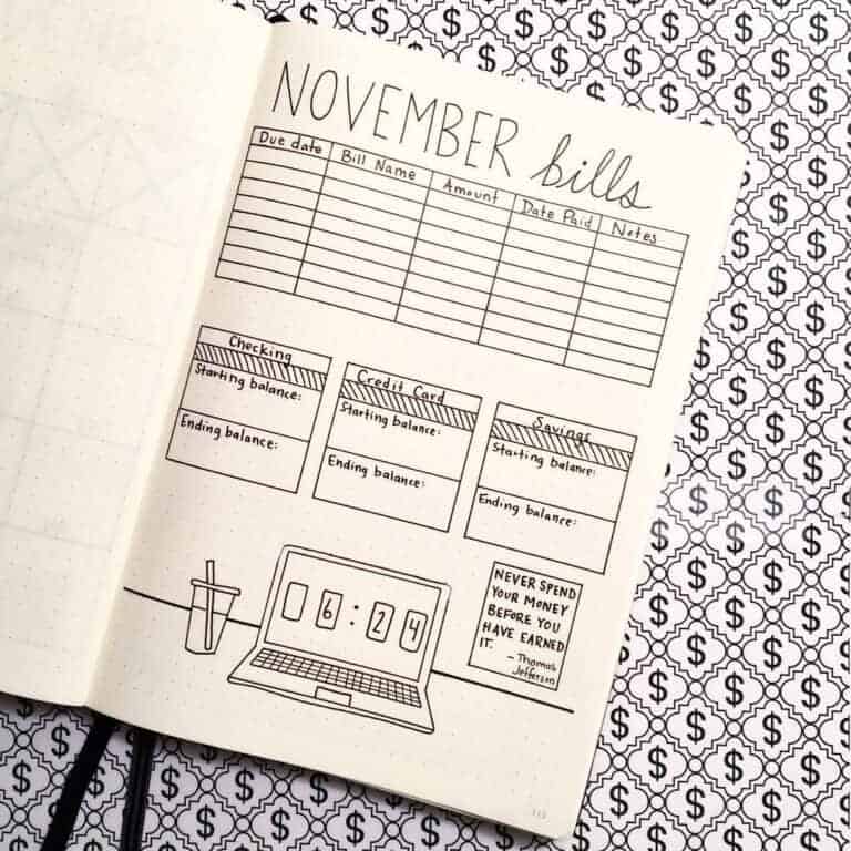 Bullet Journal Budget Tracker Ideas To Organize Your Finances | Masha Plans
