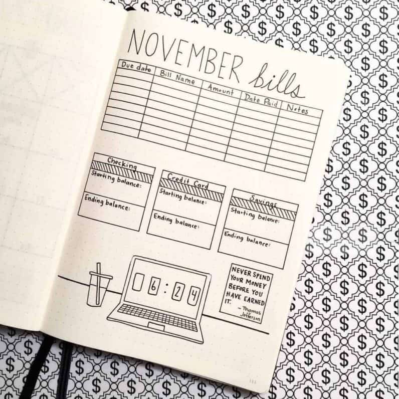 Bullet Journal Budget Tracker Ideas To Organise Your Finances