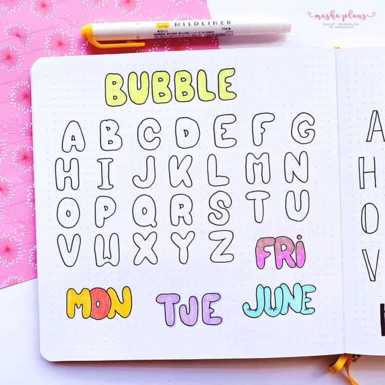 23 Bullet Journal Fonts You Need To Try Today | Masha Plans