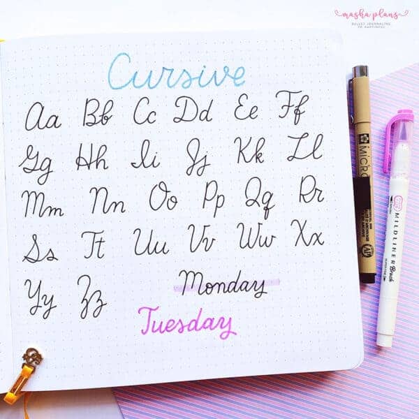23 Bullet Journal Fonts You Need To Try Today | Masha Plans