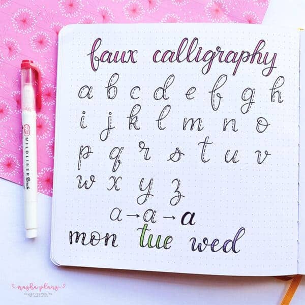 23 Bullet Journal Fonts You Need To Try Today | Masha Plans