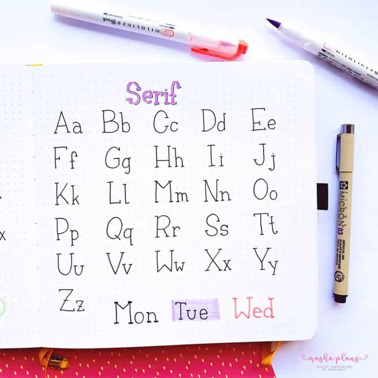 23 Bullet Journal Fonts You Need To Try Today | Masha Plans