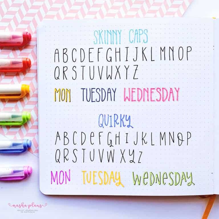 23 Bullet Journal Fonts You Need To Try Today | Masha Plans