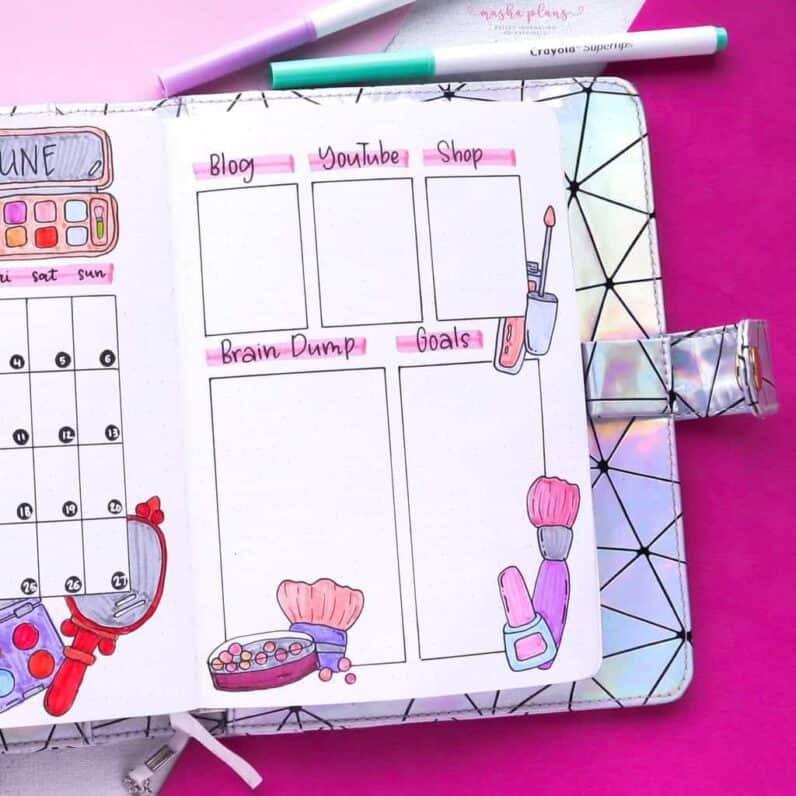 Makeup Bullet Journal Theme Inspirations | Masha Plans