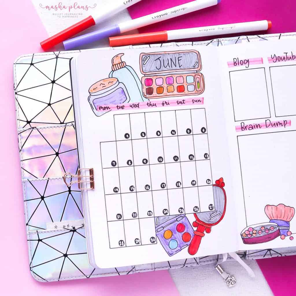 Makeup Bullet Journal Theme Inspirations | Masha Plans