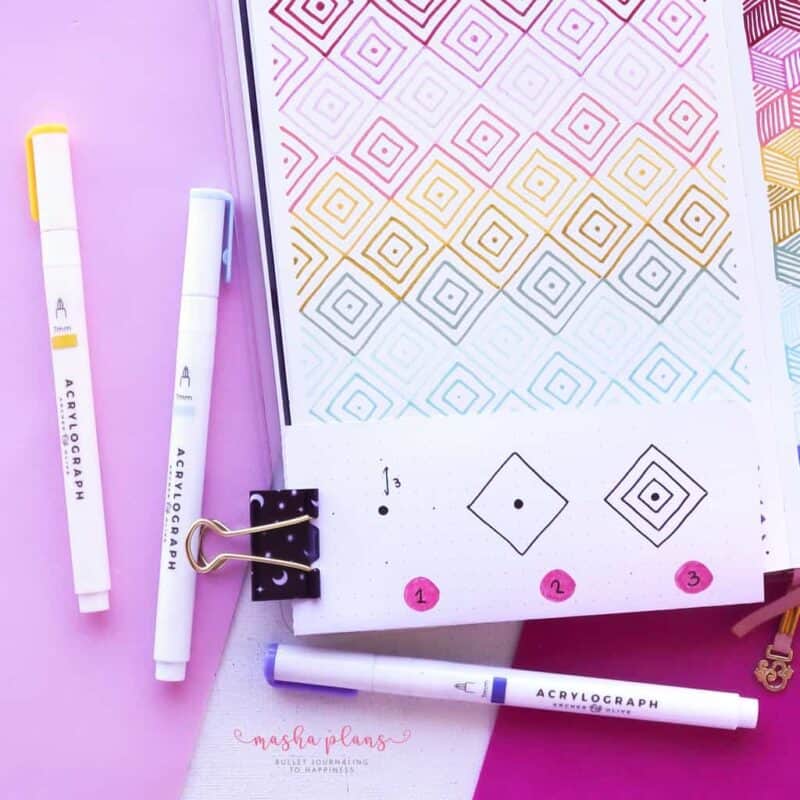 13 Simple Patterns For Your Geometric Bullet Journal Pages | Masha Plans