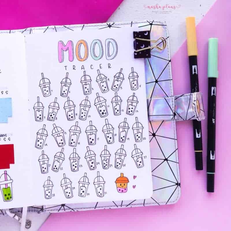 Bubble (Boba) Tea Bullet Journal Theme Inspirations | Masha Plans