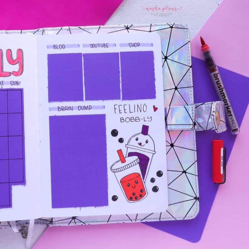 Bubble (Boba) Tea Bullet Journal Theme Inspirations | Masha Plans
