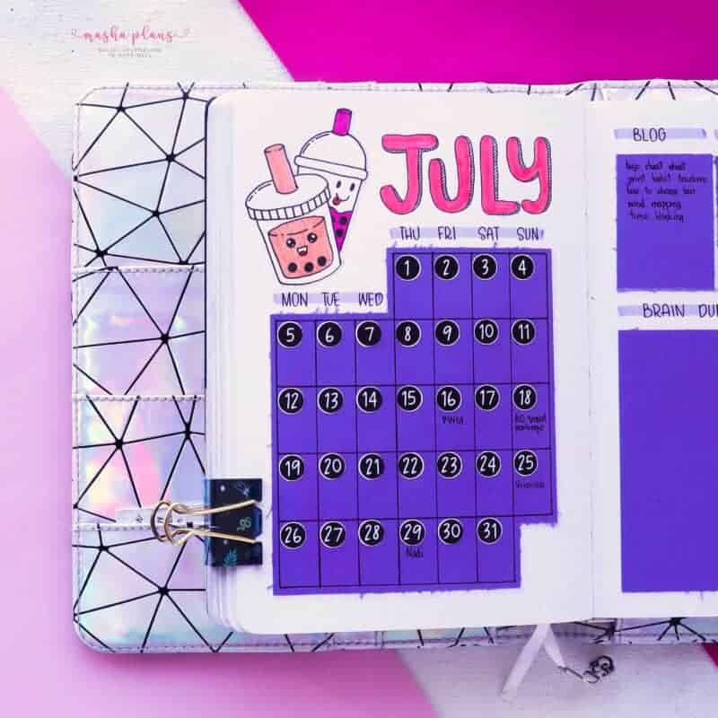 Bubble (Boba) Tea Bullet Journal Theme Inspirations | Masha Plans