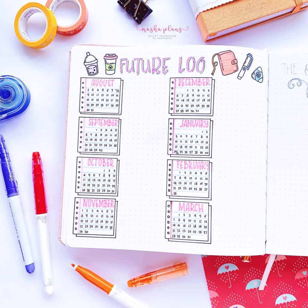 Bullet Journal Future Log To Plan A Successful Year | Masha Plans