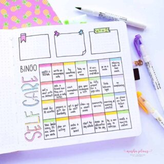 11 Self Care Bingo Bullet Journal Page Ideas