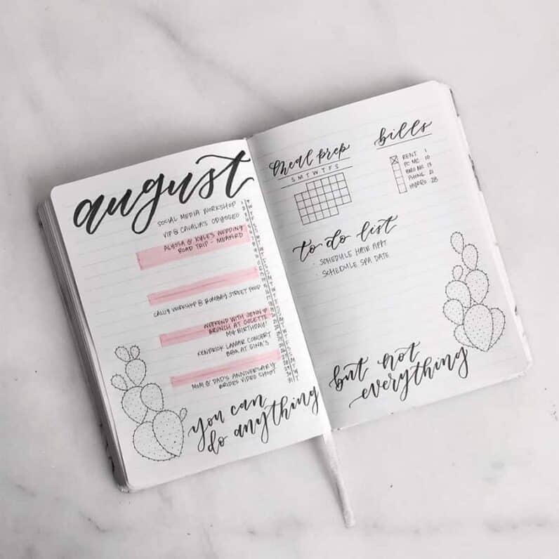 Creative Bullet Journal Calendar Spread Inspirations | Masha Plans