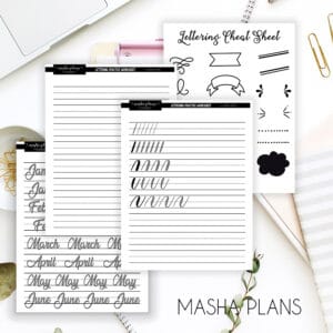 25+ Free Brush Lettering Practice Sheets