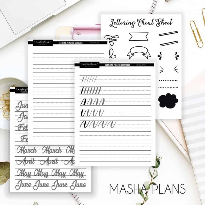 25+ Free Brush Lettering Practice Sheets