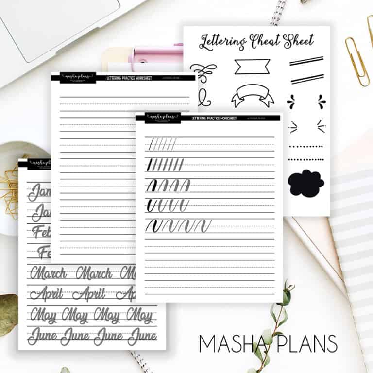 25+ Free Brush Lettering Practice Sheets
