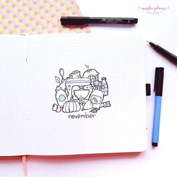 Cozy Baking Bullet Journal Theme: November Plan With Me | Masha Plans