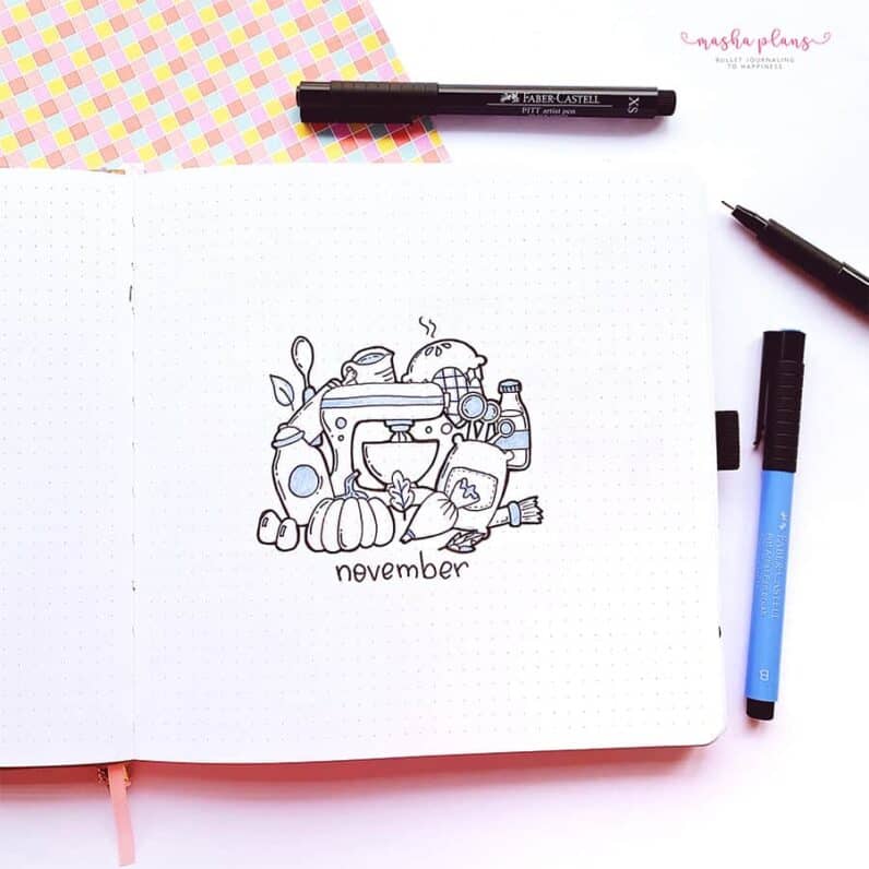 Cozy Baking Bullet Journal Theme: November Plan With Me | Masha Plans