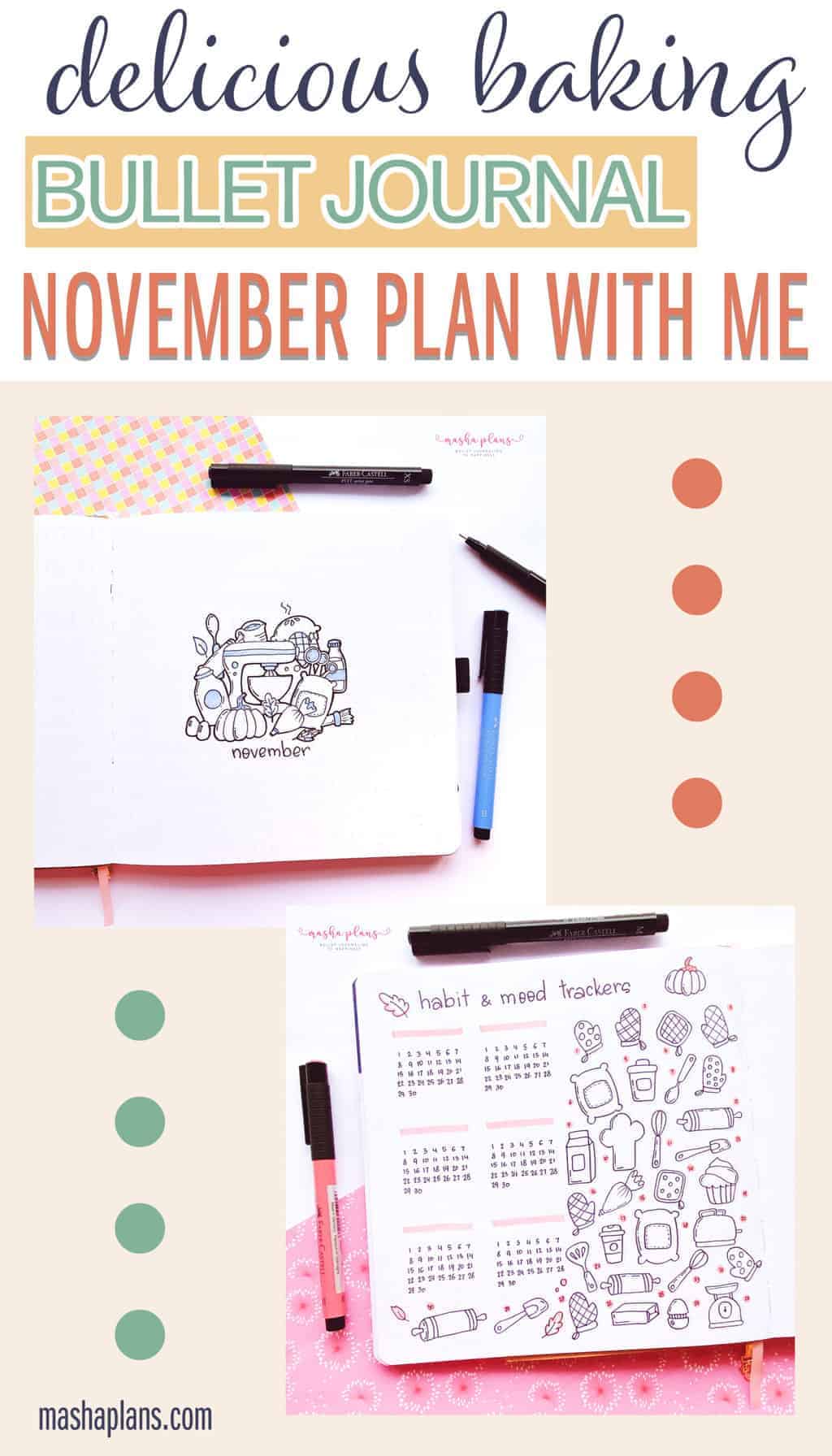 Cozy Baking Bullet Journal Theme: November Plan With Me | Masha Plans