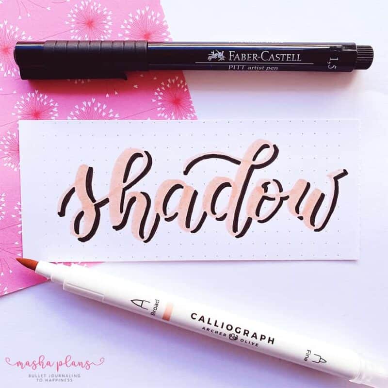 11 Simple Ways To Add Shadow To Your Brush Lettering | Masha Plans
