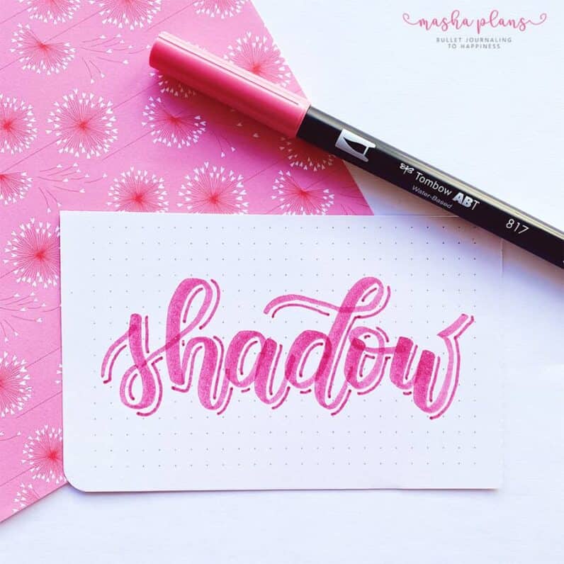 11 Simple Ways To Add Shadow To Your Brush Lettering | Masha Plans
