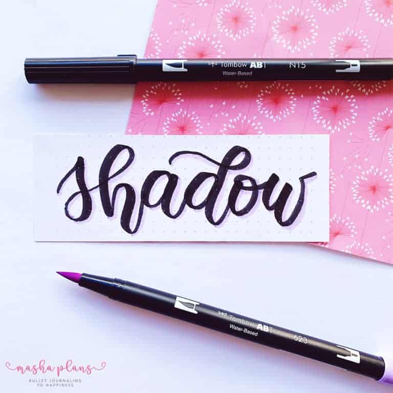 11 Simple Ways To Add Shadow To Your Brush Lettering | Masha Plans