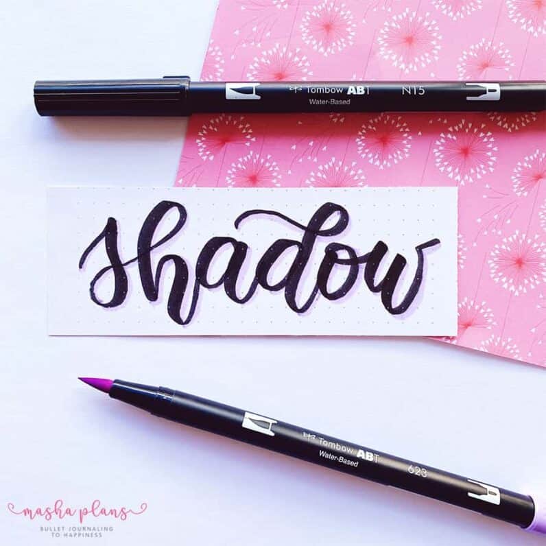 11 Simple Ways To Add Shadow To Your Brush Lettering | Masha Plans