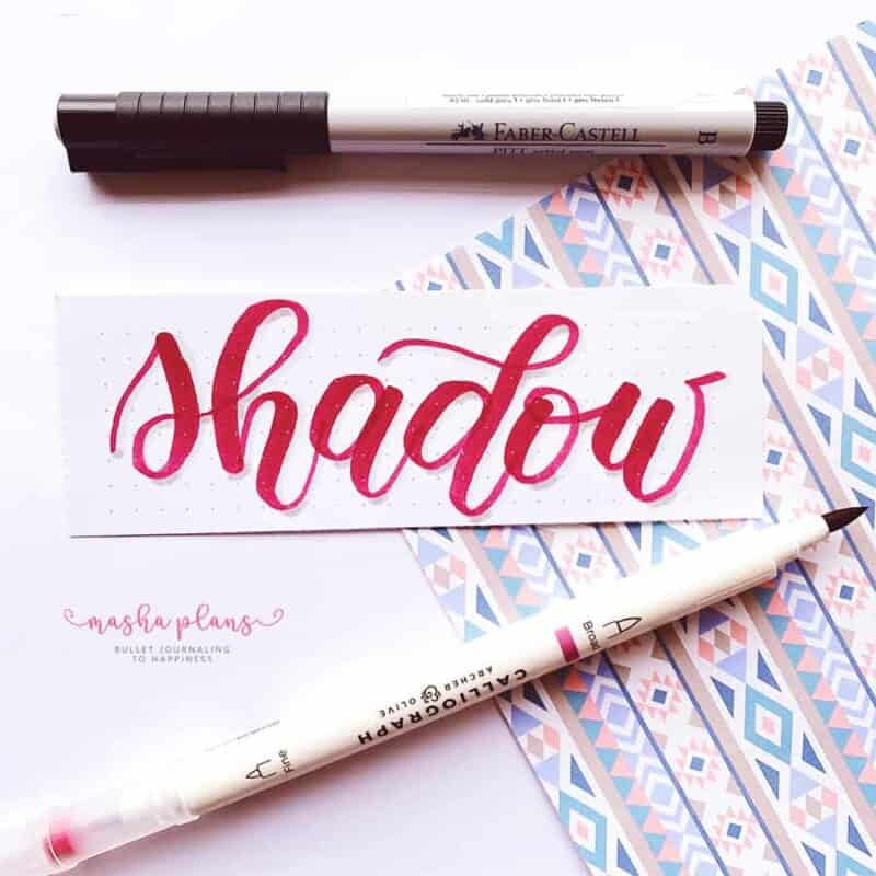 11 Simple Ways To Add Shadow To Your Brush Lettering | Masha Plans