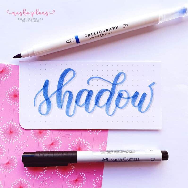 11 Simple Ways To Add Shadow To Your Brush Lettering | Masha Plans