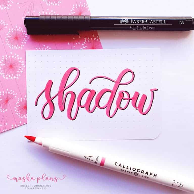 11 Simple Ways To Add Shadow To Your Brush Lettering | Masha Plans
