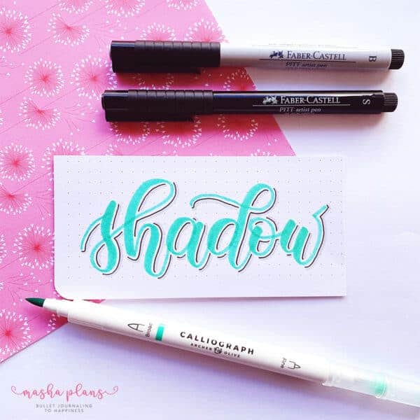 11 Simple Ways To Add Shadow To Your Brush Lettering | Masha Plans
