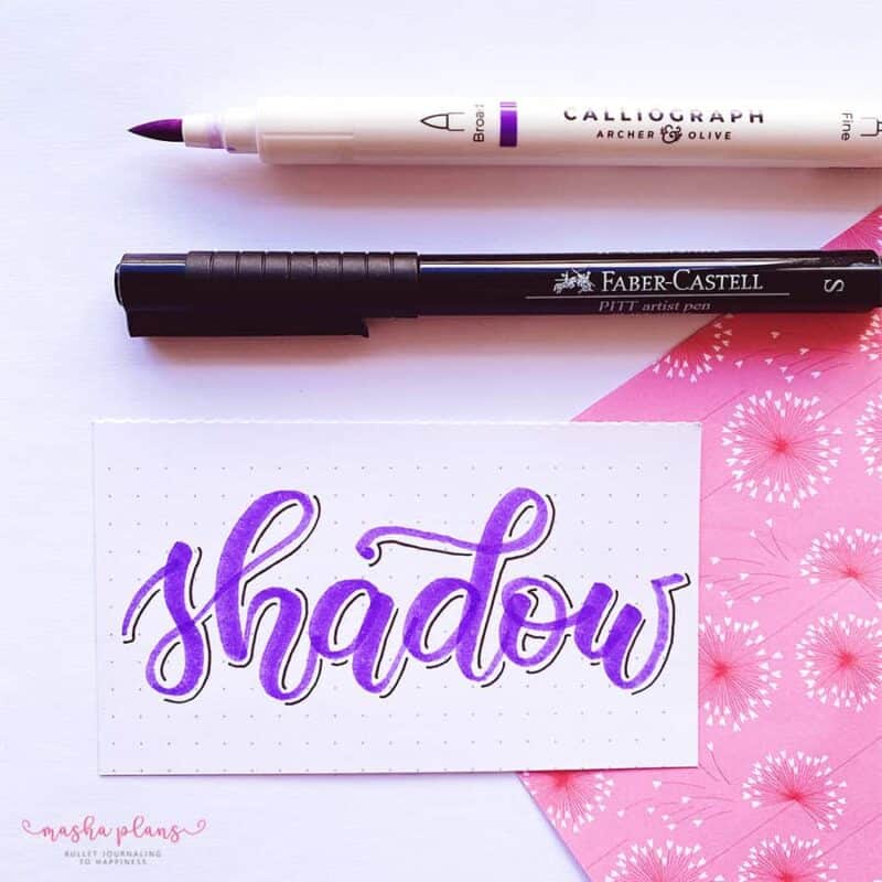 11 Simple Ways To Add Shadow To Your Brush Lettering | Masha Plans