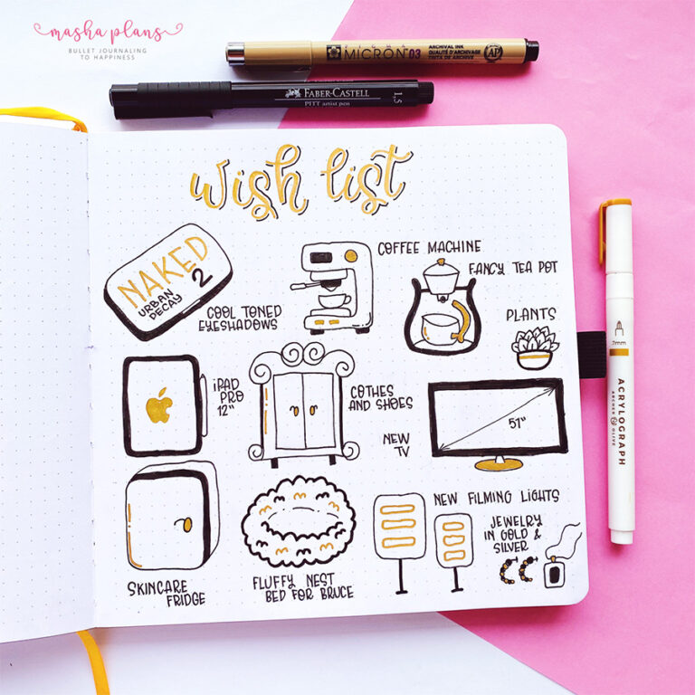 21 Creative Bullet Journal Wish Lists | Masha Plans