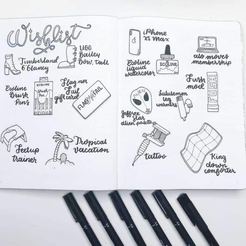 21 Creative Bullet Journal Wish Lists | Masha Plans