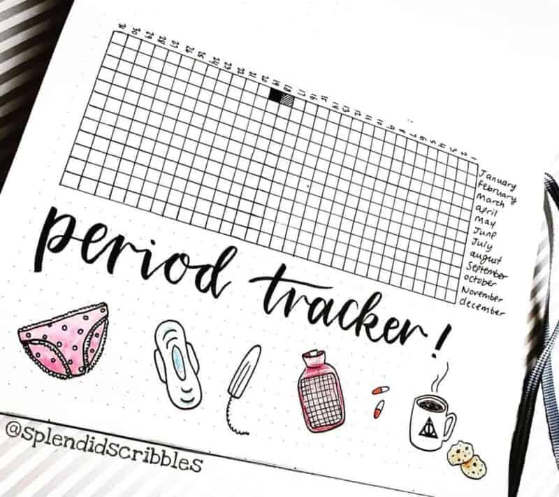 25 Period Tracker Bullet Journal Page Ideas