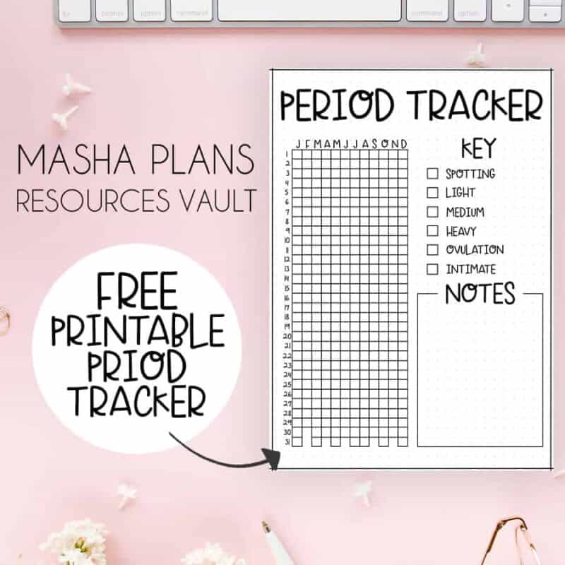 25 Best Period Tracker Bullet Journal Page Ideas | Masha Plans