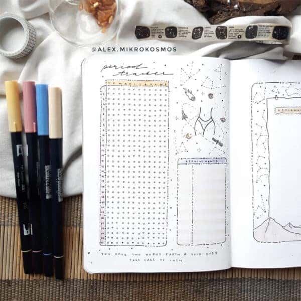 25 Period Tracker Bullet Journal Page Ideas