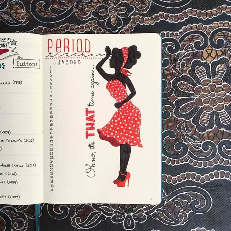 25 Period Tracker Bullet Journal Page Ideas