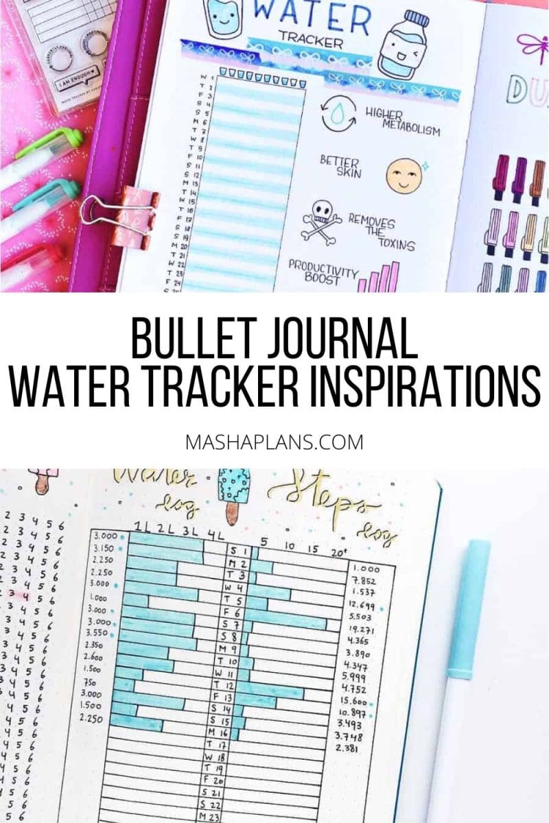 Bullet Journal Water Tracker Inspirations + Free Printable
