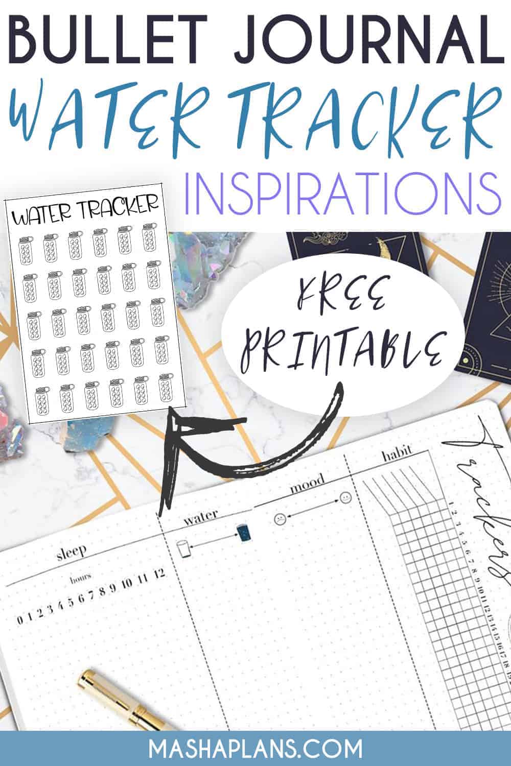 Bullet Journal Water Tracker Inspirations + Free Printable