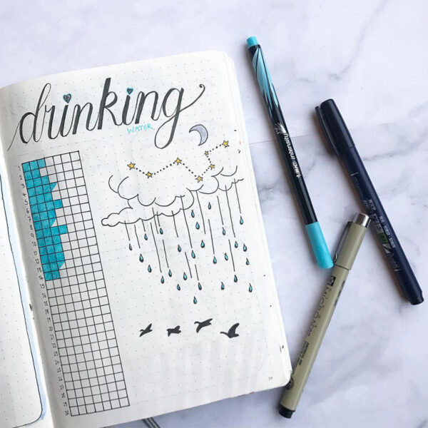 Bullet Journal Water Tracker Inspirations + Free Printable