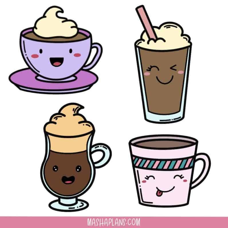 7 Simple Ways To Doodle Coffee: Step-By-Step Tutorials | Masha Plans