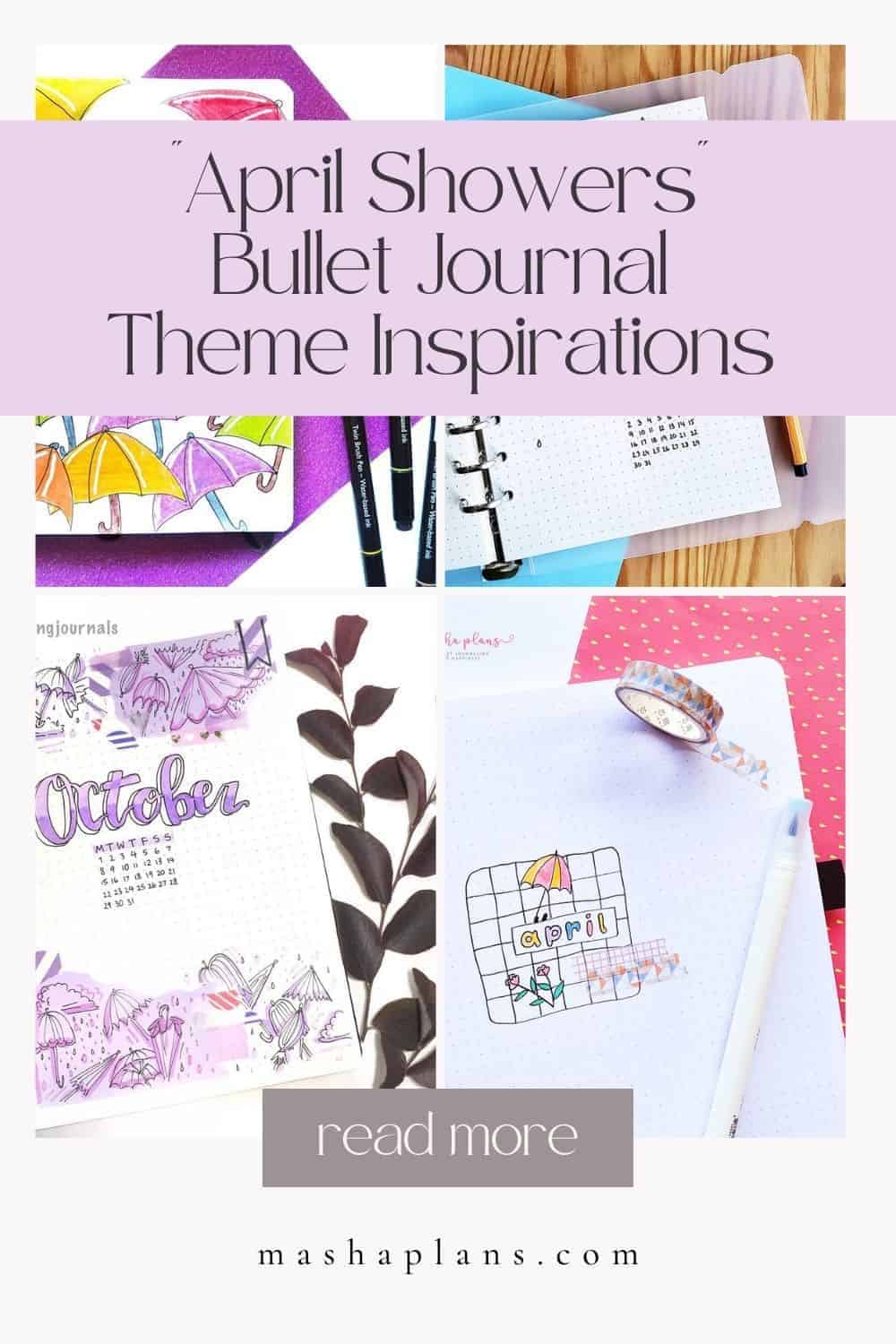 April Bullet Journal Theme Inspirations: Rains and Umbrellas | Masha Plans