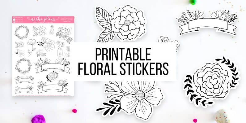 Free Printable Flower Stickers | Masha Plans