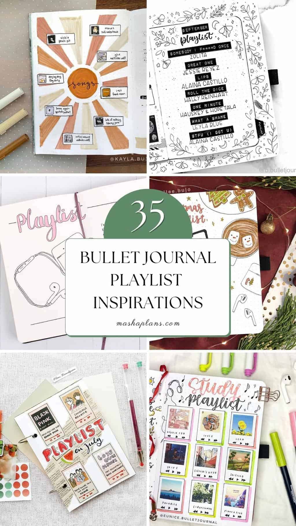 35 Bullet Journal Playlist Page Inspirations | Masha Plans